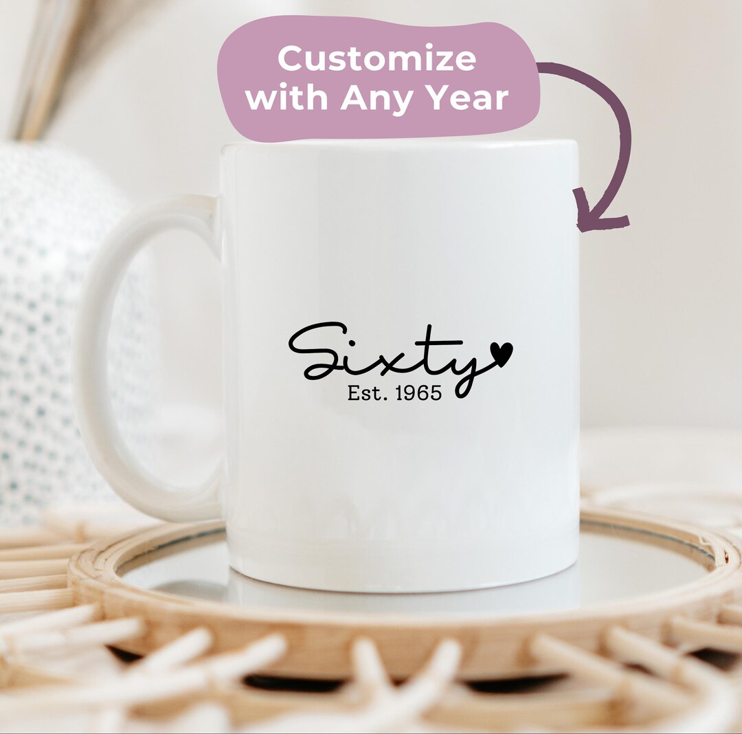 60th Birthday Mug Gift for Women: Customized Coffee Cup for Friends ...