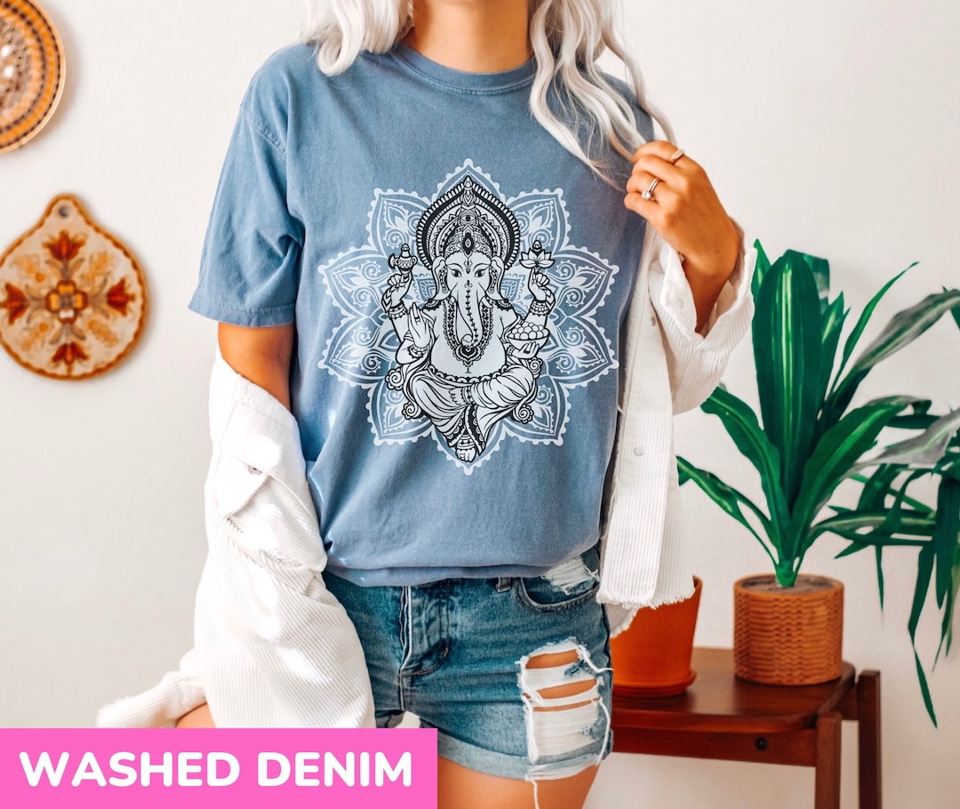 Ganesha T-shirt Ganesh Mandala Shirt Indian Spiritual Boho Top Hindu ...