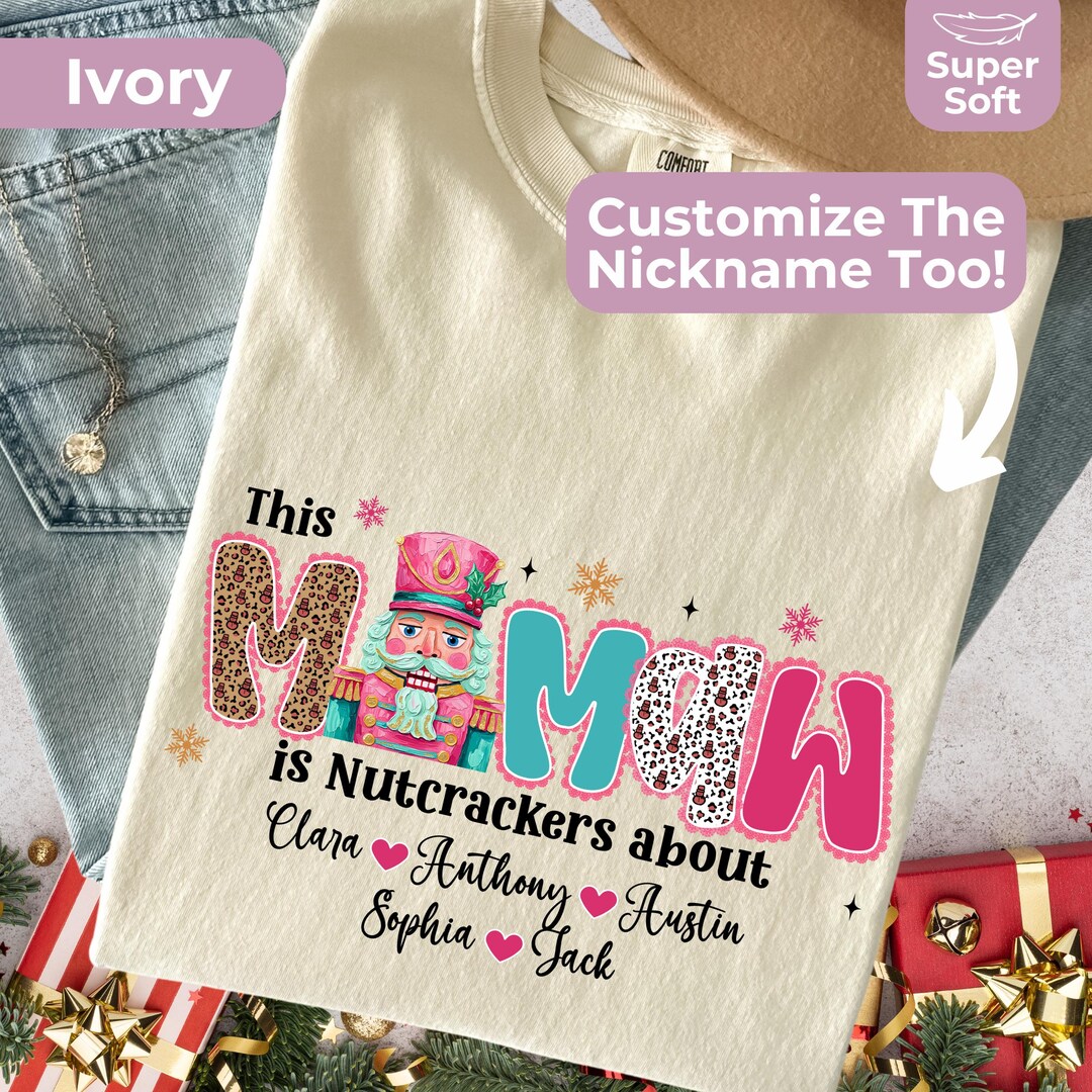 Memaw Nutcracker Shirt With Kids Names: Personalized Granny T-shirt ...