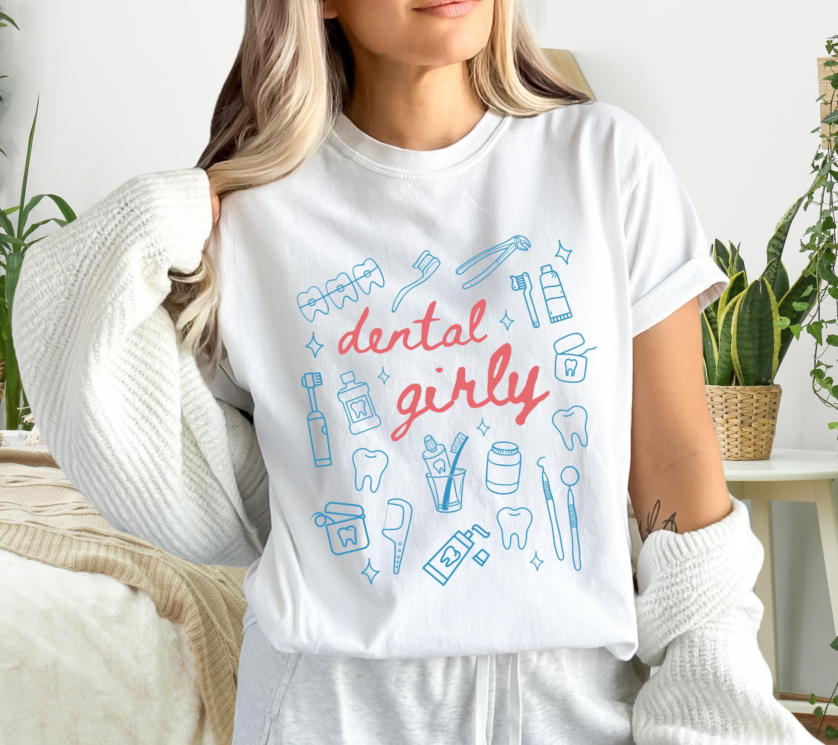 Comfort Colors Dental Girly Shirt, Dental Hygienist T-shirt, RDH Gift ...