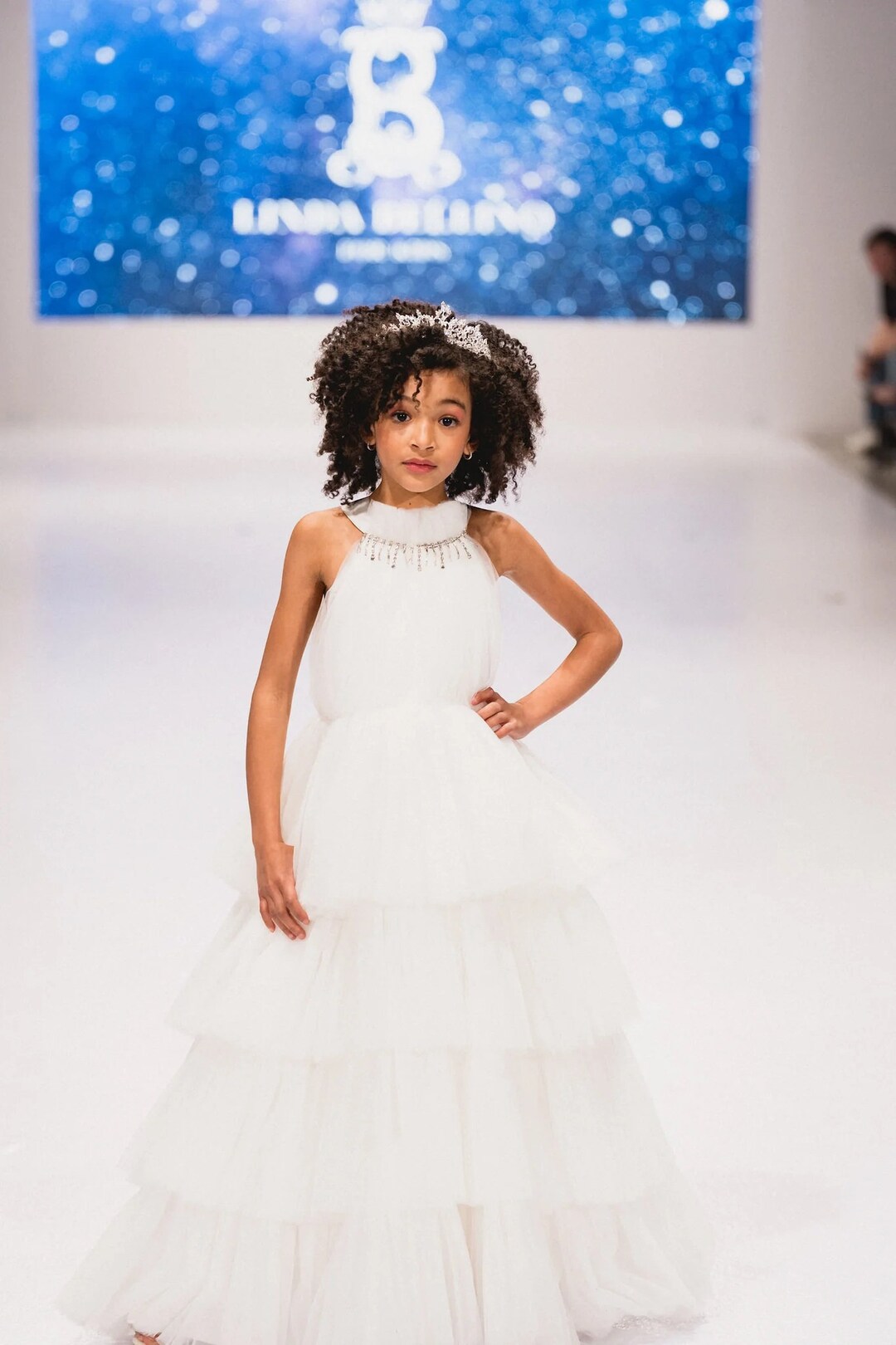 White Tulle Dress for Photoshoot, Multilayer Prom Dress , Ruffles Gown ...