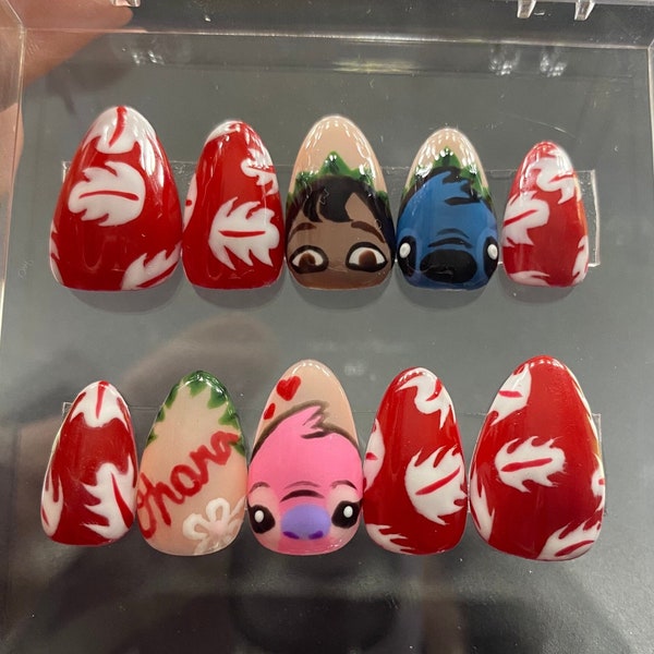 Lilo and Stitch Nails - Etsy
