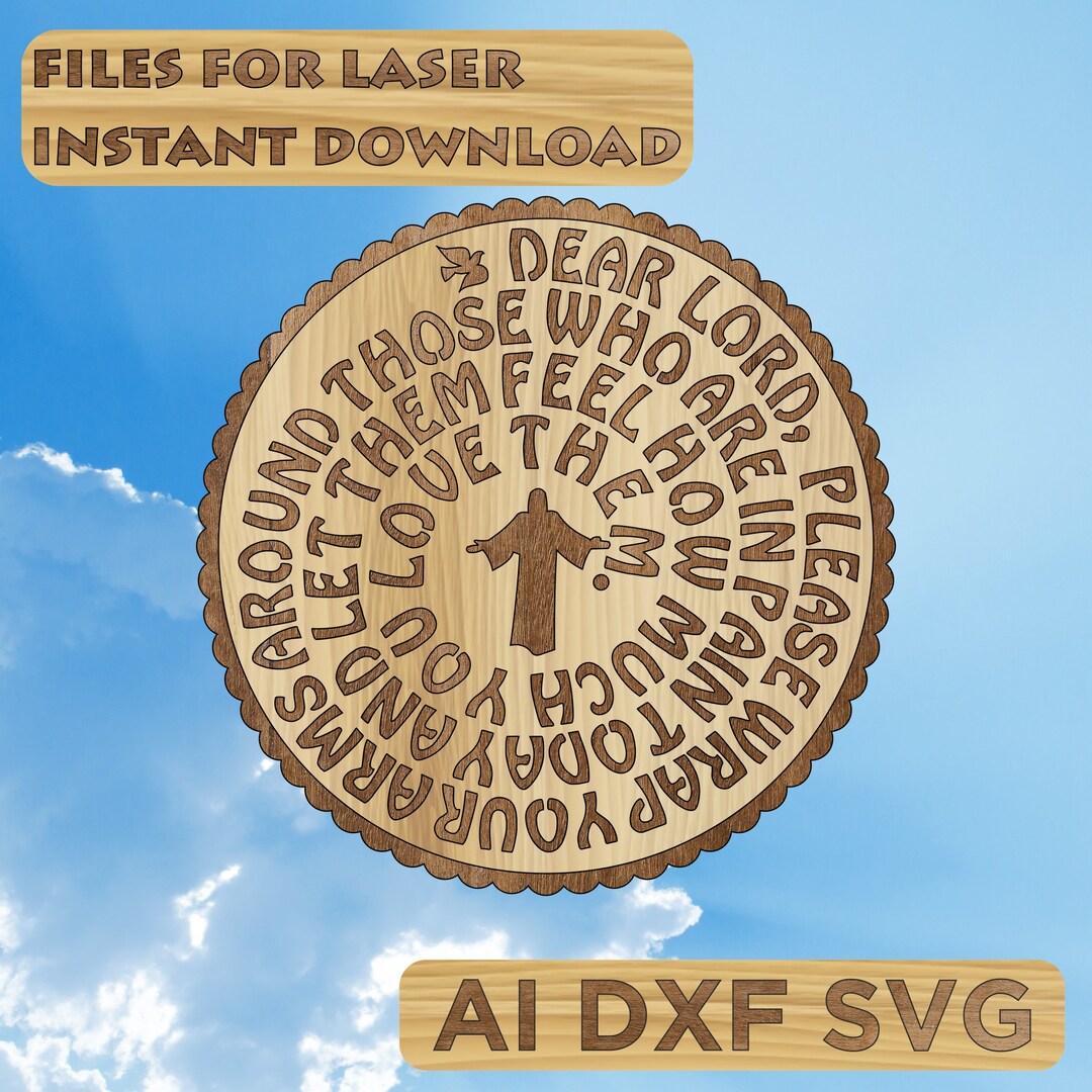 Prayer Plate Religion SVG Laser Cut, Scroll Saw, Fret Saw, Cricut and ...