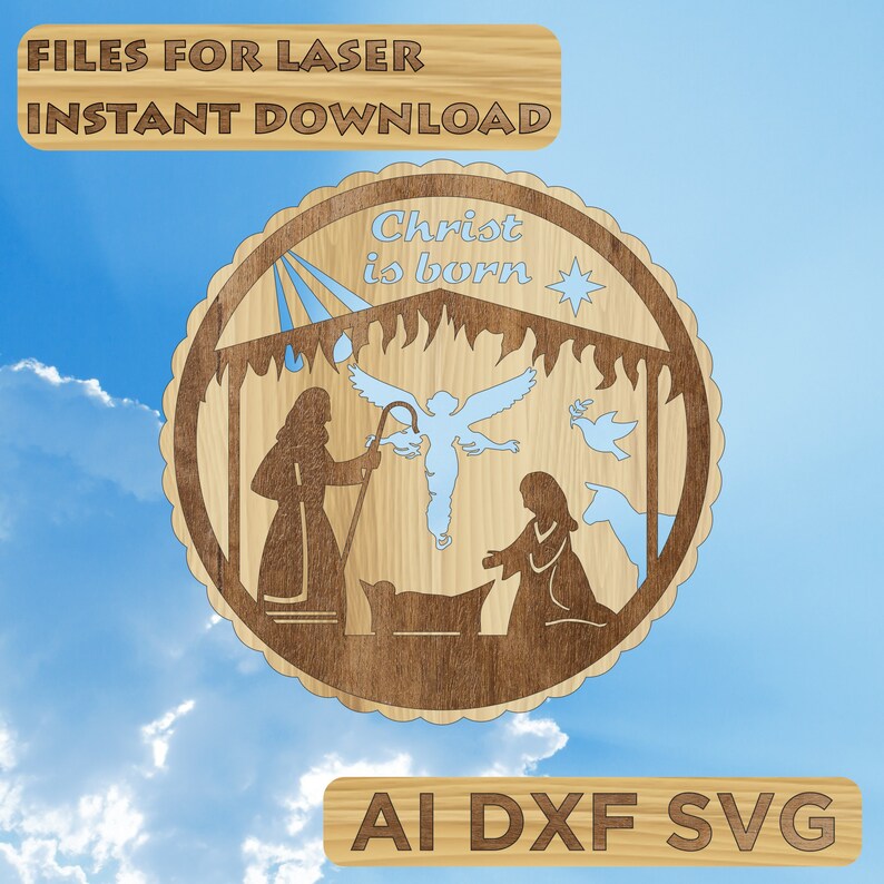 Nativity Plate Religion SVG Laser Cut, Scroll Saw, Fret Saw, Cricut and ...