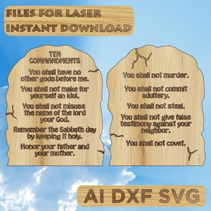 The Ten Commandments Religion SVG Laser Cut Scroll Saw Fret - Etsy Canada