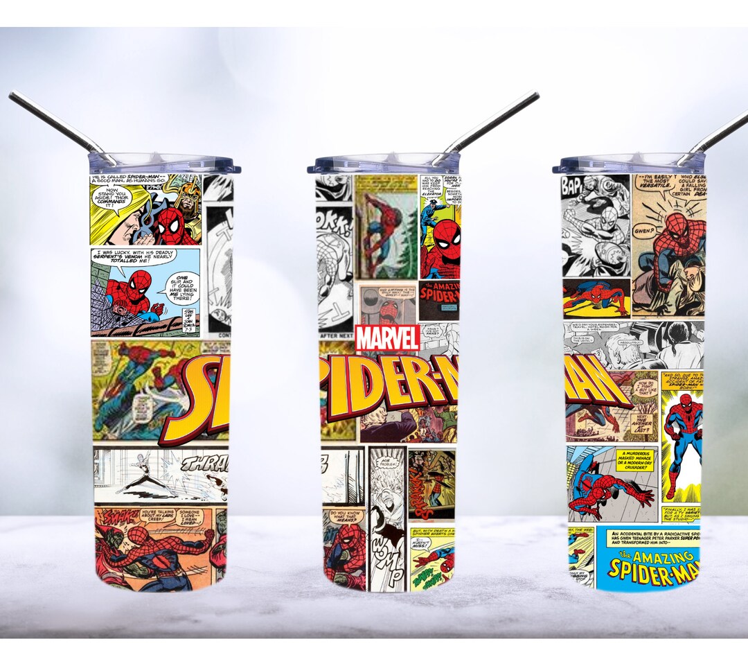 Spider Man Comic Tumbler Sublimation Png Marvel - Etsy