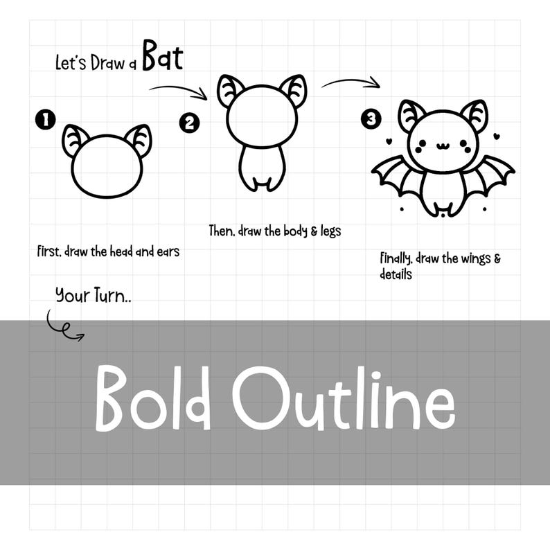 How to Draw 50 Cute Animals Bold and Easy 3 Steps Learn to Draw - Etsy