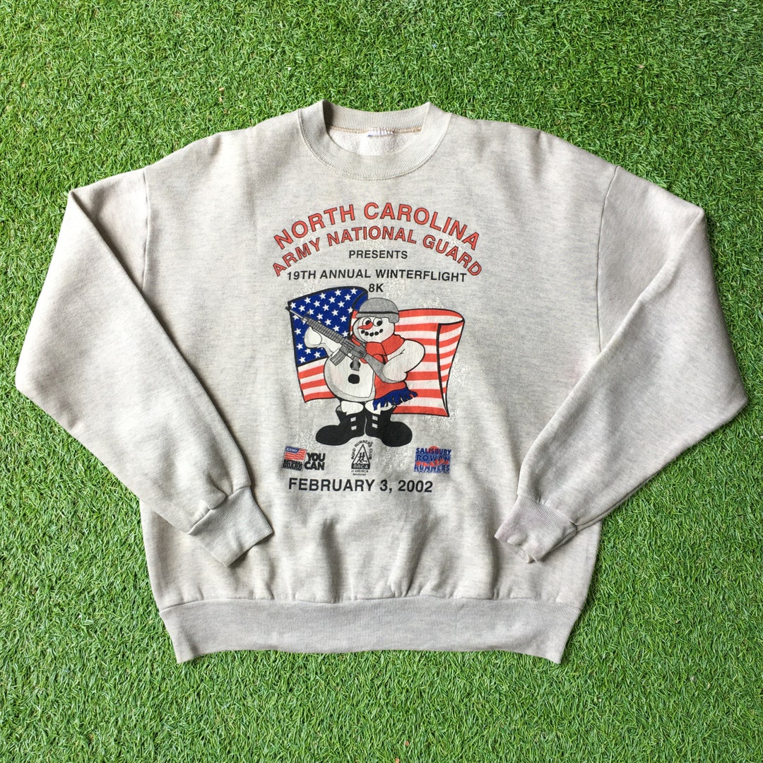 90s North Carolina Army National Guard Running Event Gray Sweatshirt ...