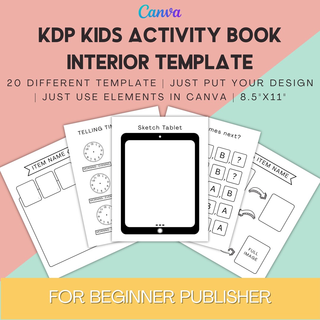 KDP Kids Activity Book Interior Template – 20 Unique Pages | Easy to ...