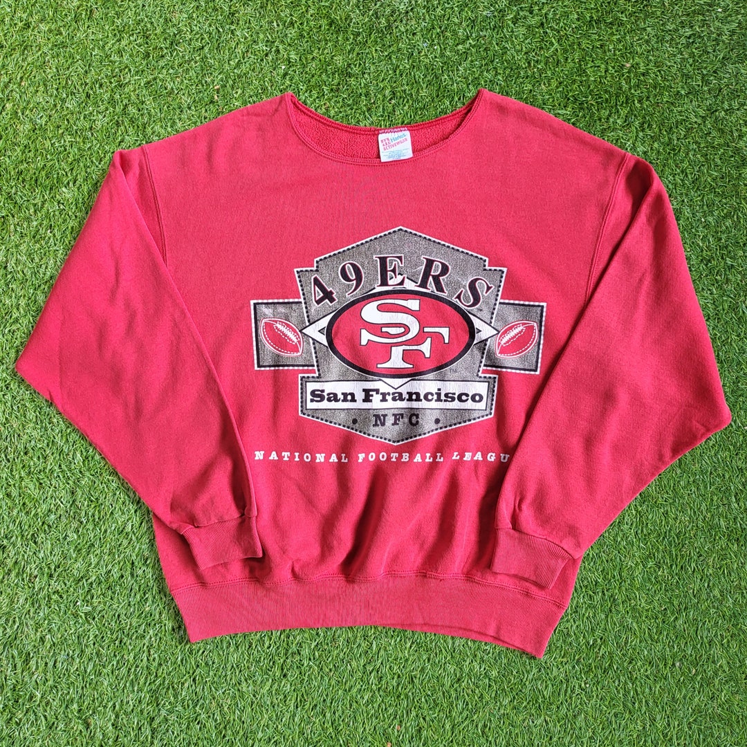 Vintage San Francisco 49ers Red Sweatshirt Graphic NFL American ...