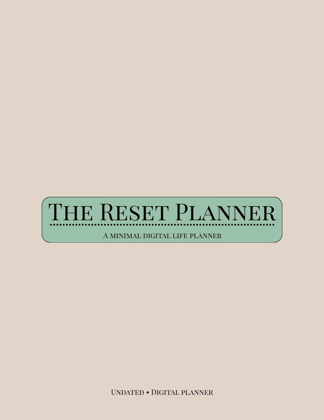 Undated Digital Reset Planner: Daily, Weekly, Monthly (instant Download ...
