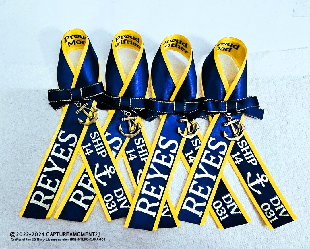 Handmade PIR Navy Graduation Ribbon: Personalized Sailor Keepsake - Etsy