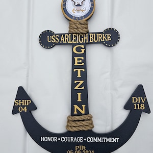 Personalized Navy Anchor Door Decoration: Graduation, Bootcamp, PIR ...