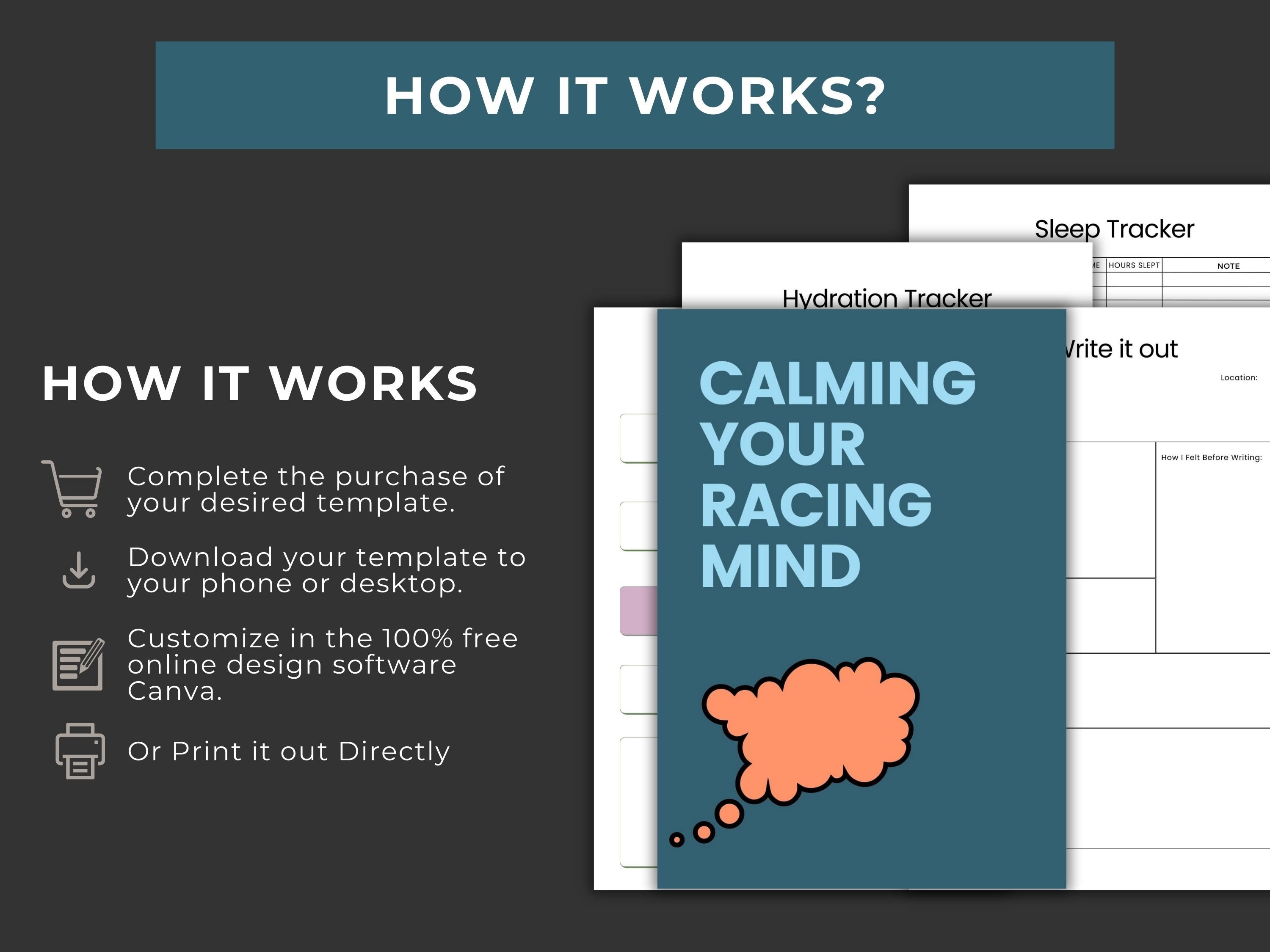 Mental Health Planner Printable Calm Your Mind Journal Digital ...