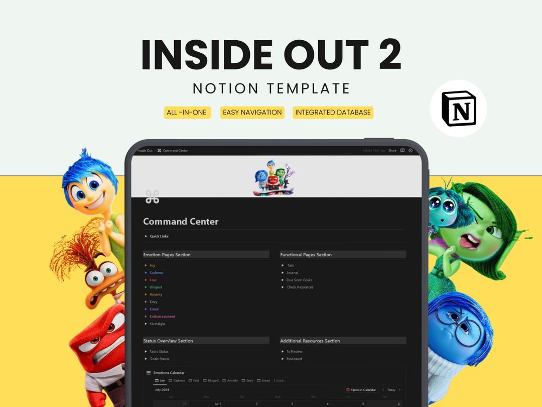 Notion Inside Out 2 Template: Anxiety Journal, Coming of Age, Puberty ...