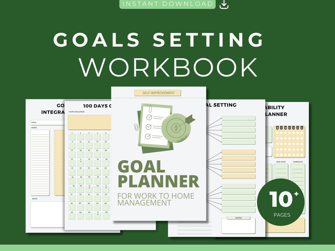 Goal Setting BUNDLE, A4, Goals Tracker, 100 Days Challenge, Mind ...