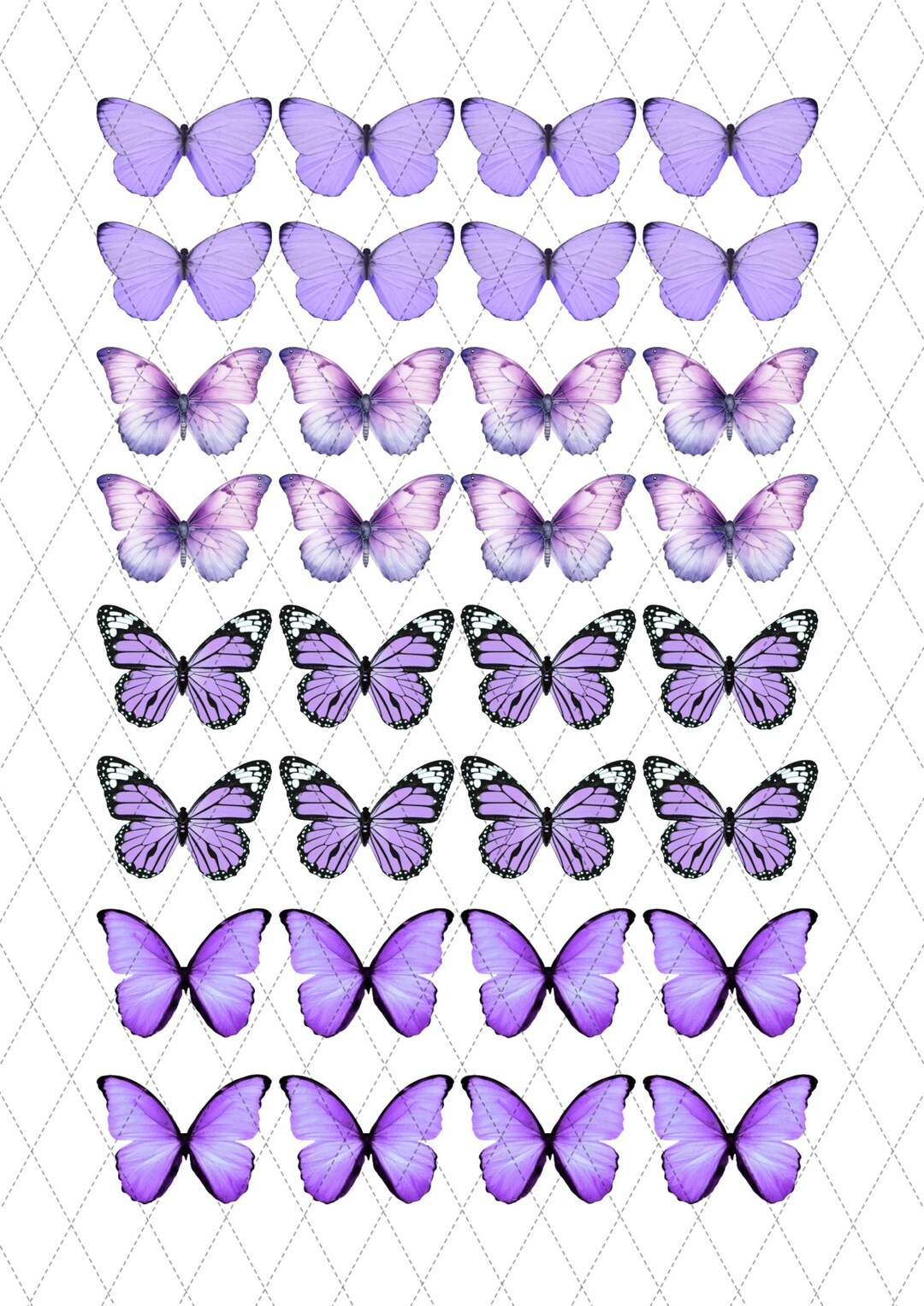 Edible Purple Wafer Butterflies | Vanilla Wafer Paper | Pre-cut - Etsy ...