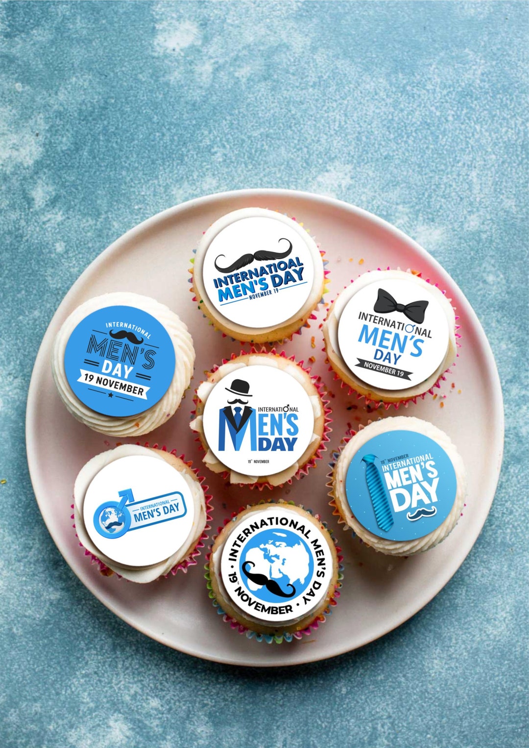 International Mens Day Cupcake Toppers | Pre-cut Icing Sheet | 15 X 5cm ...