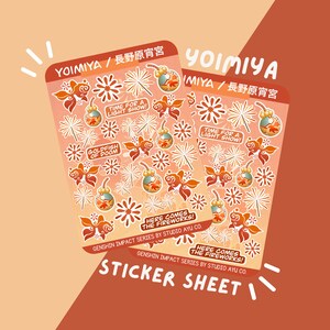 Yoimiya Waterproof Matte Sticker Sheet Genshin Impact Series - Etsy