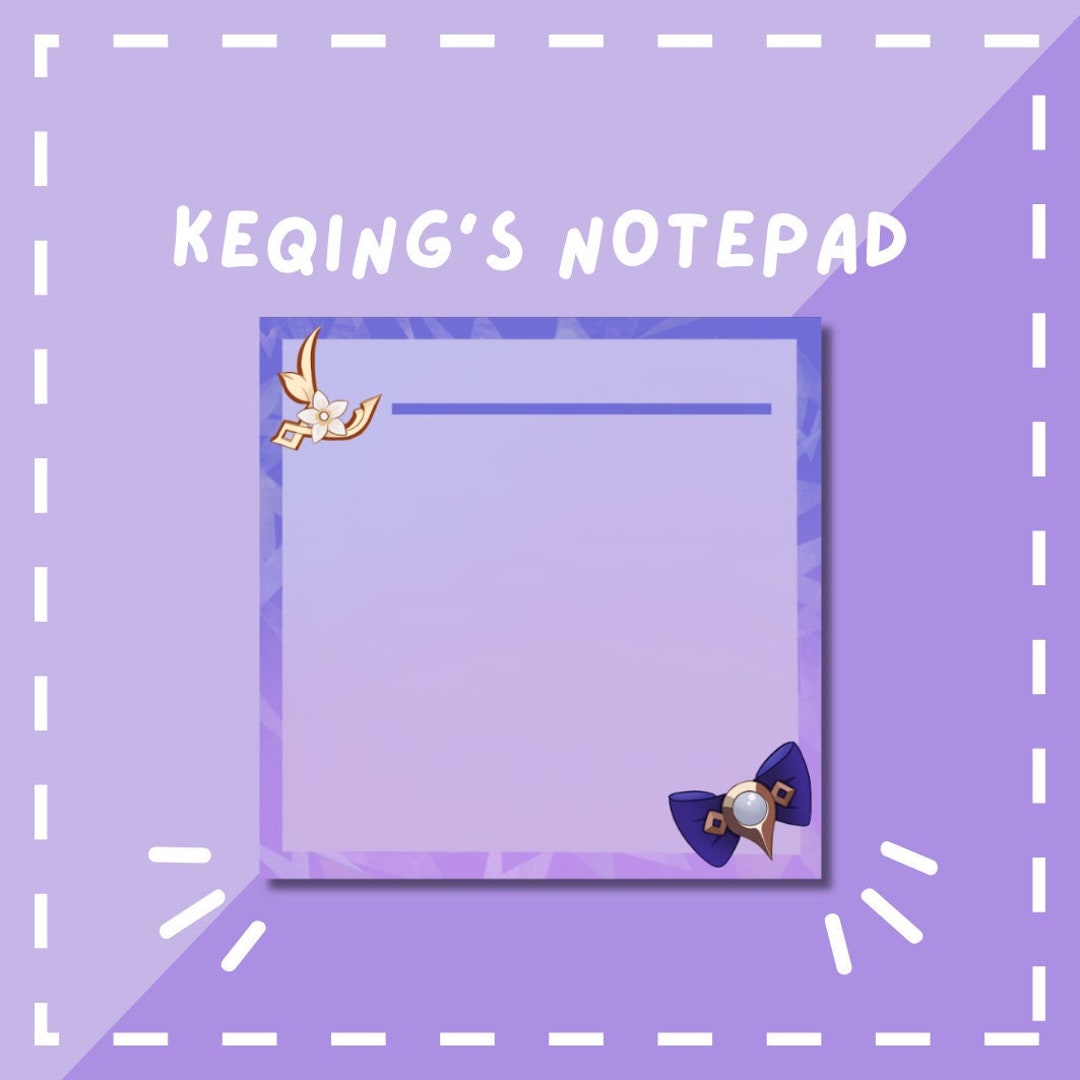 Keqing Notepad Genshin Impact Series PREORDER - Etsy