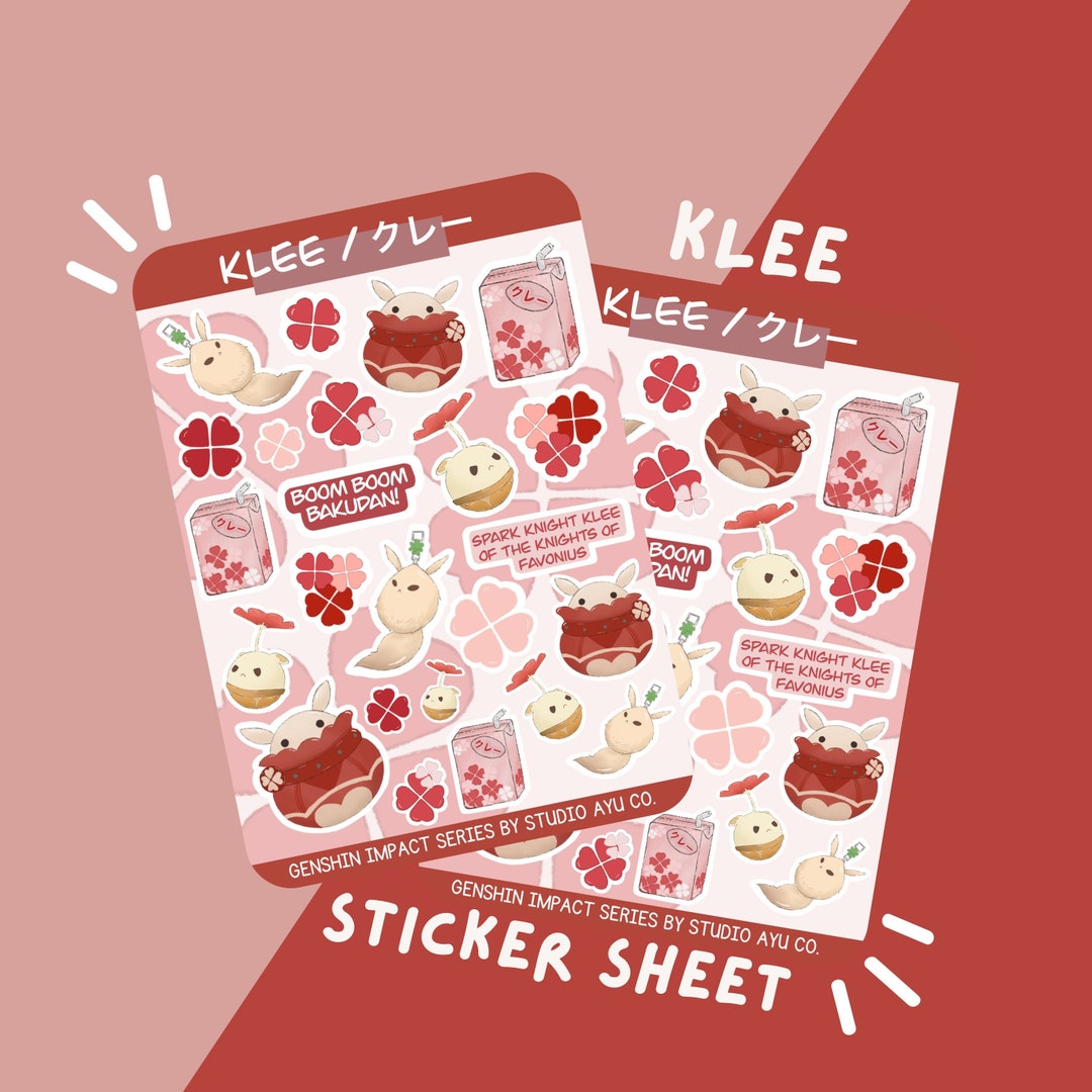 Klee Waterproof Matte Sticker Sheet Genshin Impact Series - Etsy
