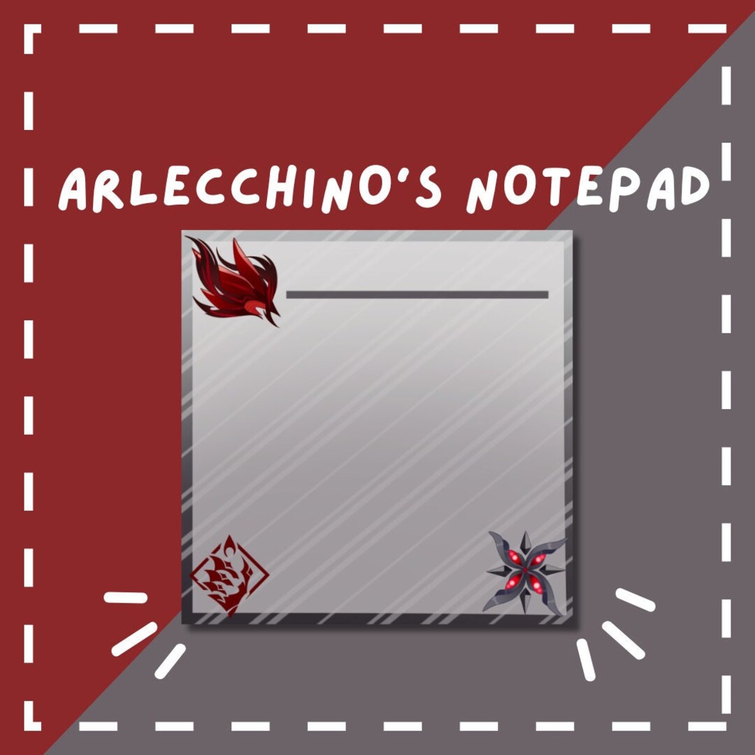 Arlecchino Notepad - Genshin Impact Series - Etsy