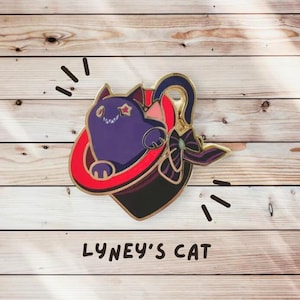 Lyney Cat Bow Enamel Pin - Genshin Impact - Etsy