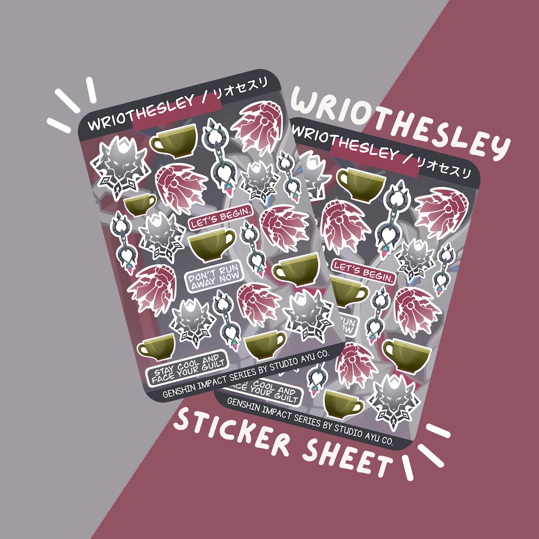 Wriothesley Waterproof Matte Sticker Sheet - Genshin Impact Series - Etsy