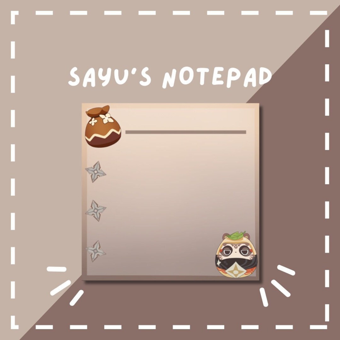 Sayu Notepad - Genshin Impact Series - Etsy
