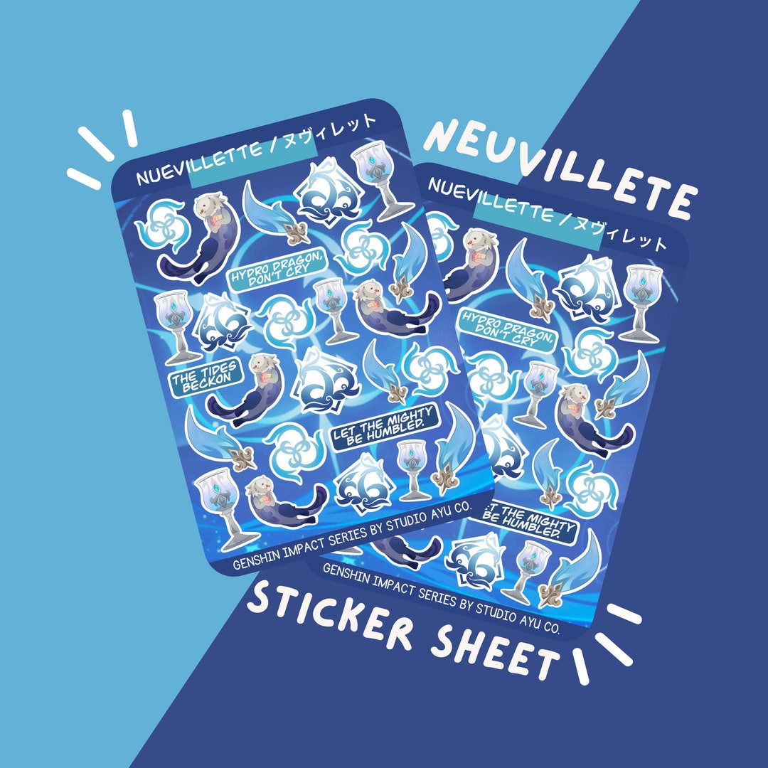 Neuvillette Waterproof Matte Sticker Sheet - Genshin Impact Series - Etsy