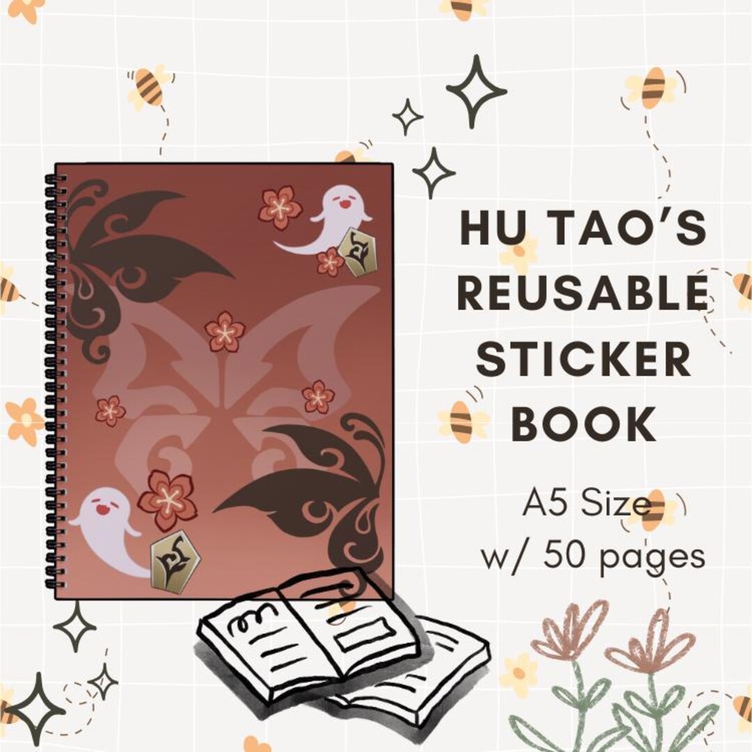 Hu Tao Reusable Sticker Book - Genshin Impact - Etsy
