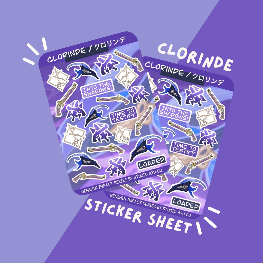 Clorinde Waterproof Matte Sticker Sheet - Genshin Impact Series - Etsy