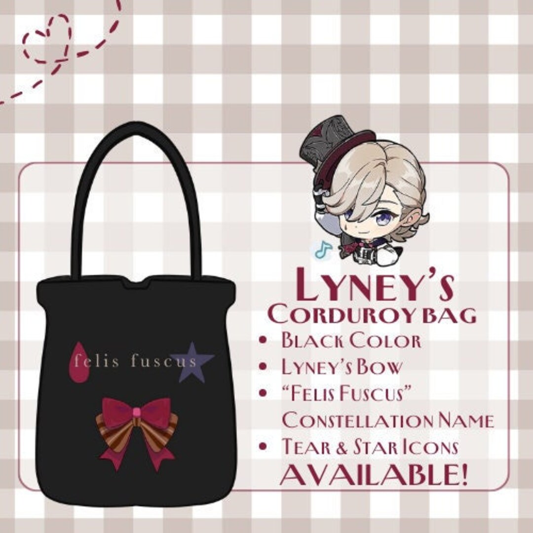 Lyney Corduroy Tote Bag - Modern AU Genshin Impact Series - Etsy