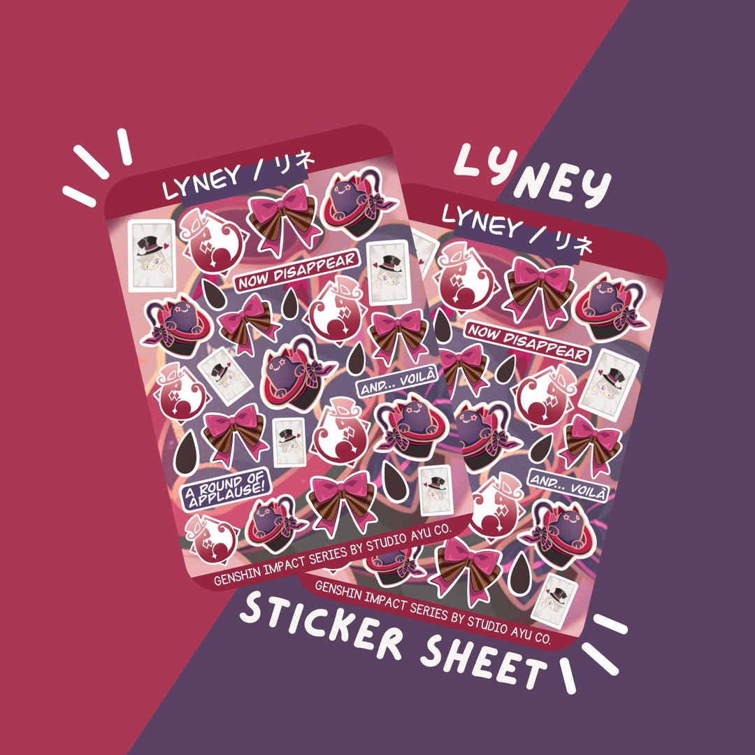 Lyney Waterproof Matte Sticker Sheet Genshin Impact Series Etsy