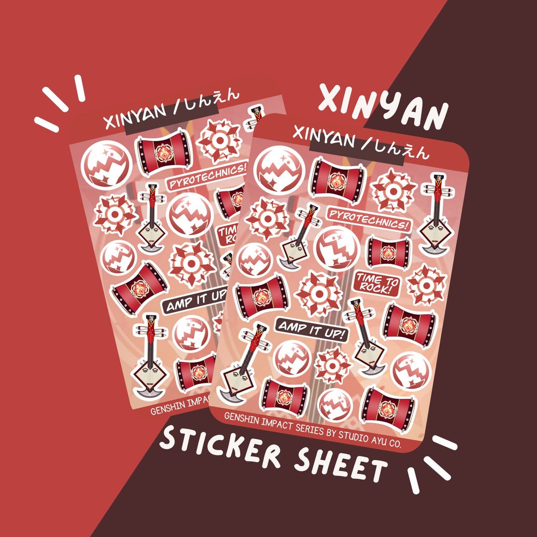 Xinyan Waterproof Matte Sticker Sheet - Genshin Impact Series - Etsy