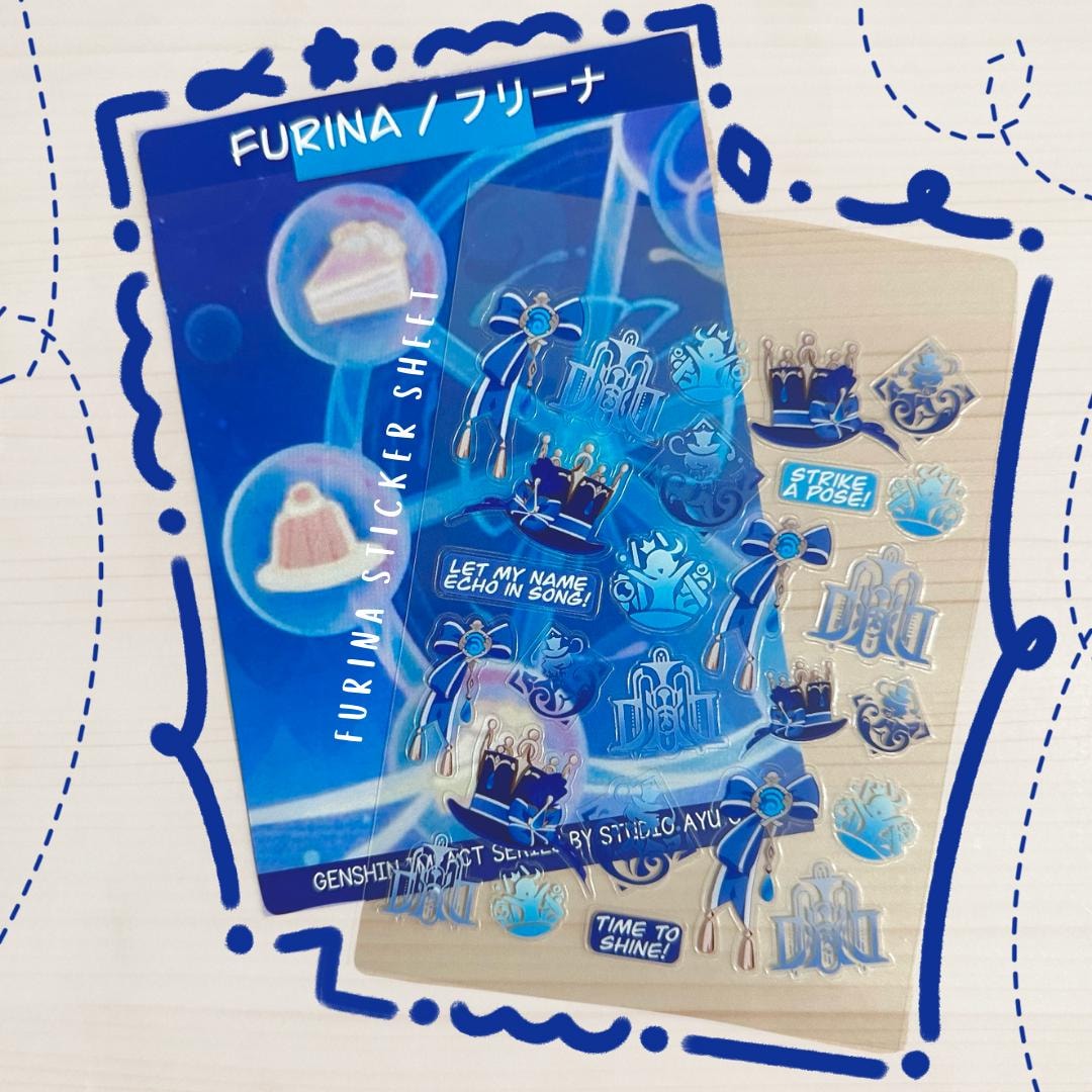 Furina Focalors Waterproof Transparent Sticker Sheet - Genshin Impact ...