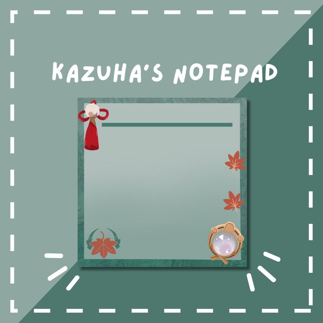 Kazuha Notepad - Genshin Impact Series - Etsy