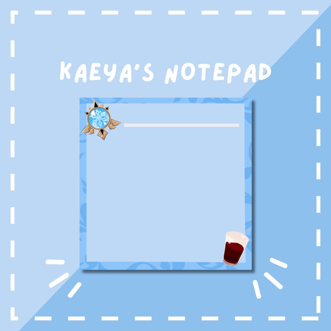 Kaeya's Notepad - Genshin Impact Series - Etsy