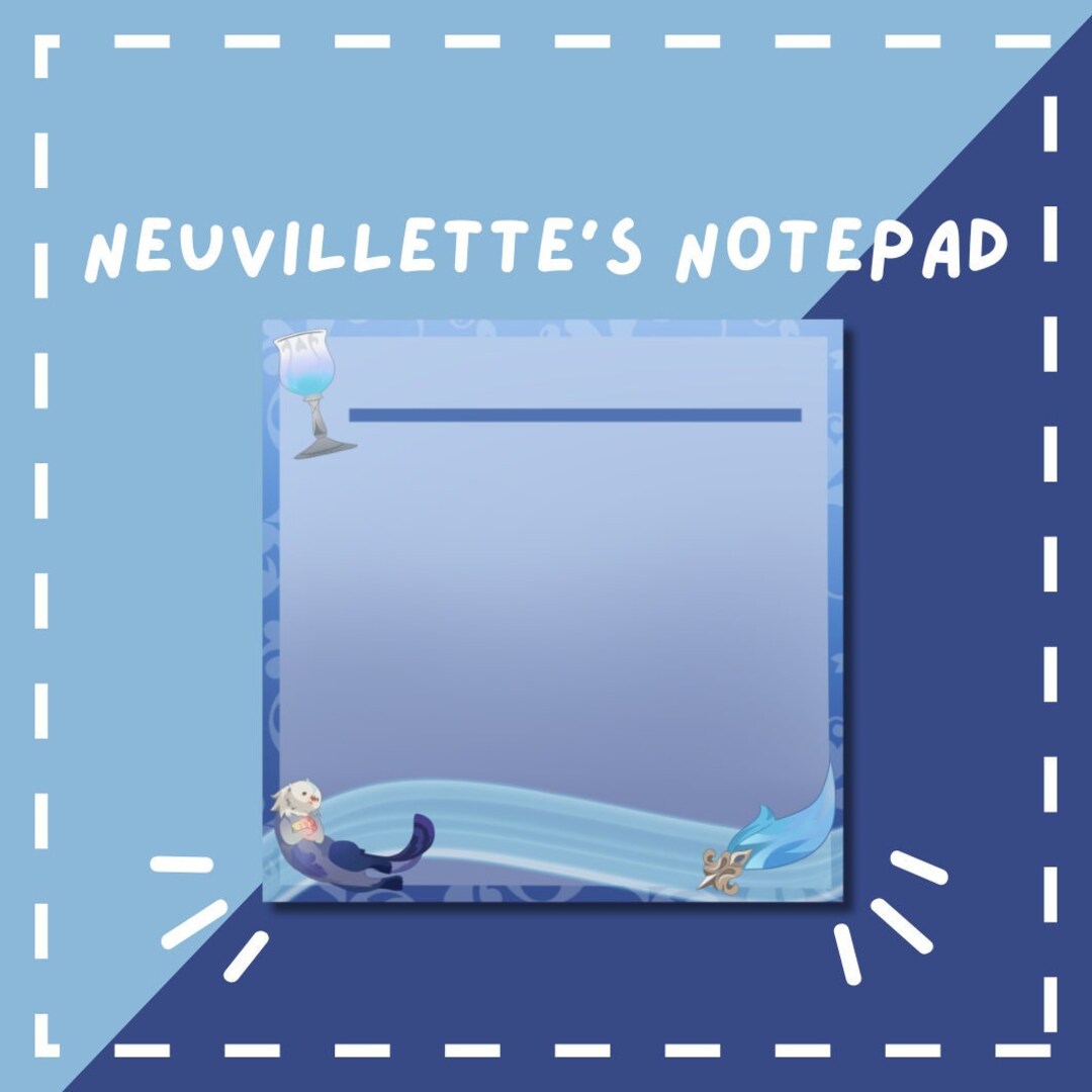 Neuvillette Notepad - Genshin Impact Series - Etsy