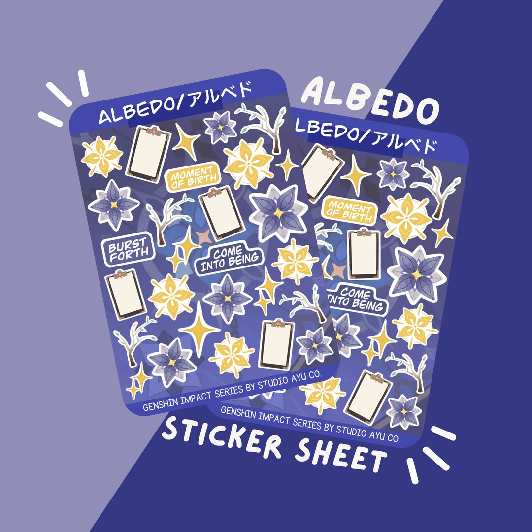 Albedo Waterproof Matte Sticker Sheet Genshin Impact Series - Etsy