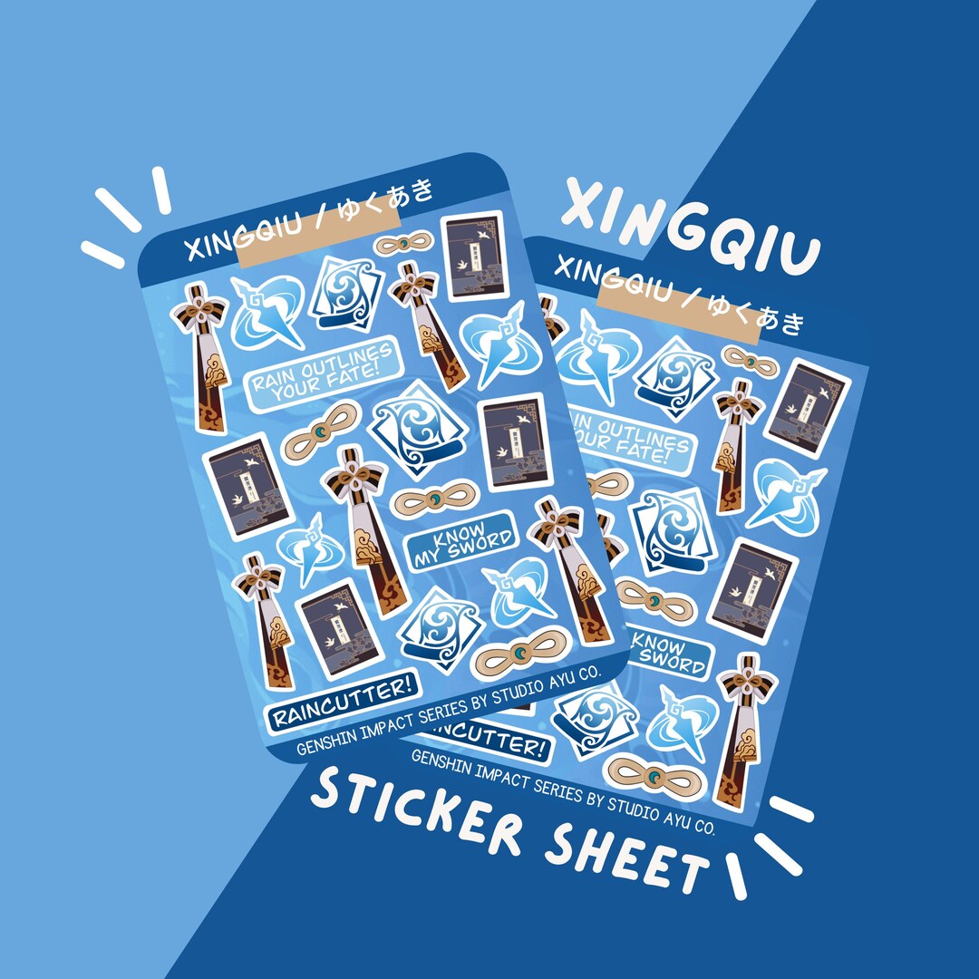 Xingqiu Waterproof Matte Sticker Sheet - Genshin Impact Series - Etsy