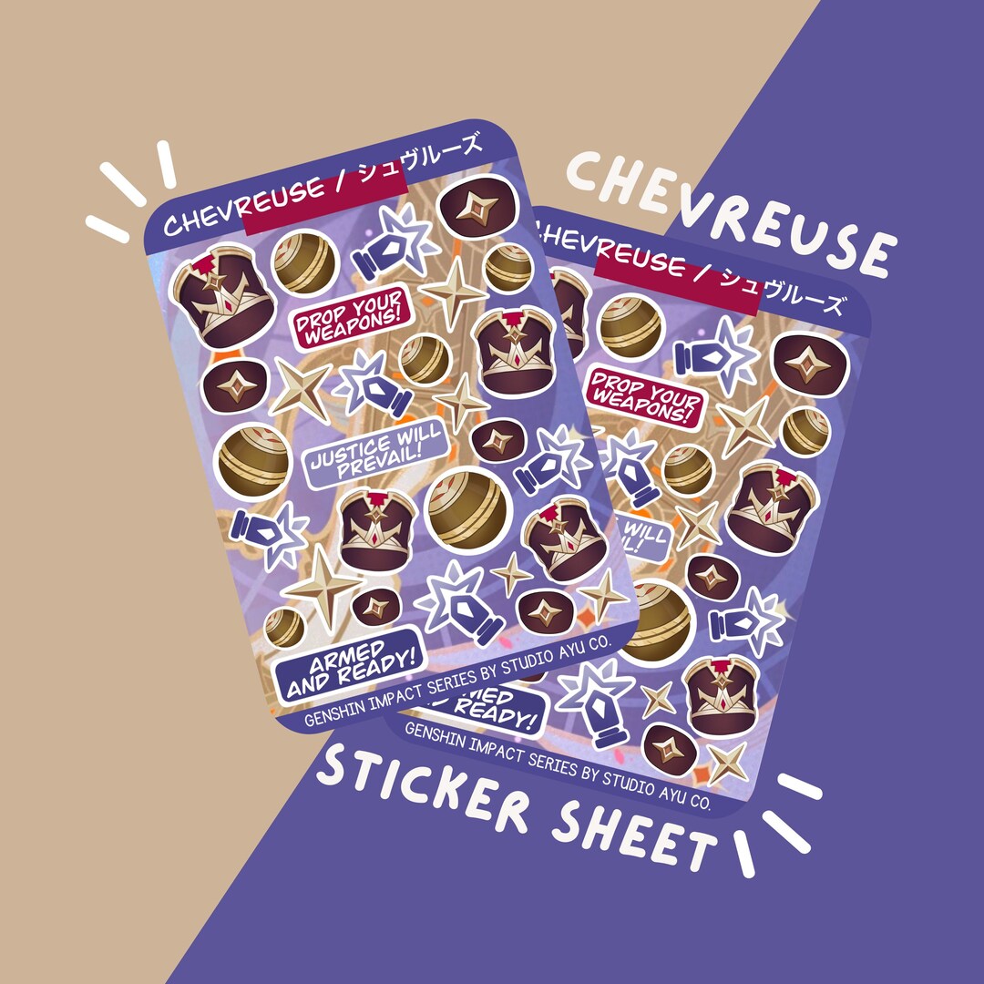 Chevreuse Waterproof Matte Sticker Sheet - Genshin Impact Series - Etsy