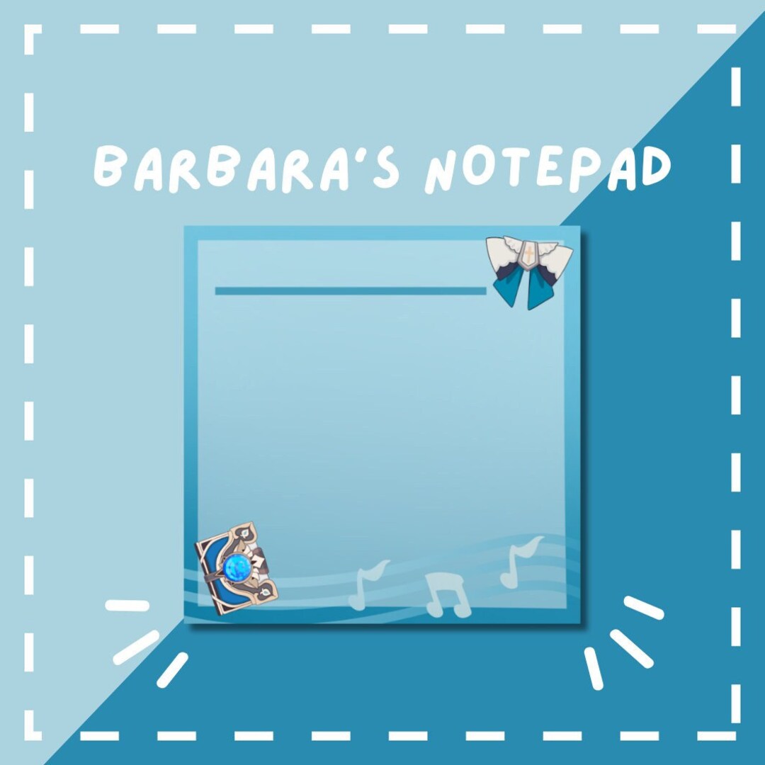 Barbara Notepad Genshin Impact Series PREORDER - Etsy