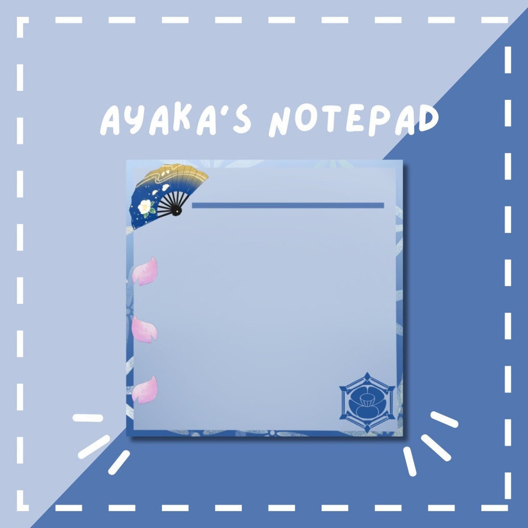 Ayaka Notepad Genshin Impact Series PREORDER - Etsy