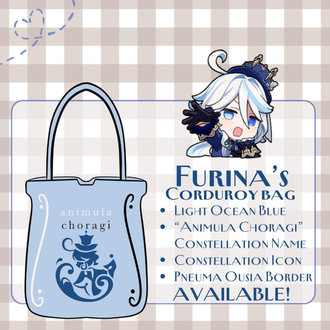 Furina Focalors Corduroy Tote Bag - Modern AU Genshin Impact Series - Etsy