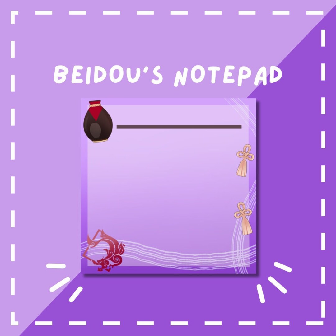Beidou Notepad - Genshin Impact Series - Etsy