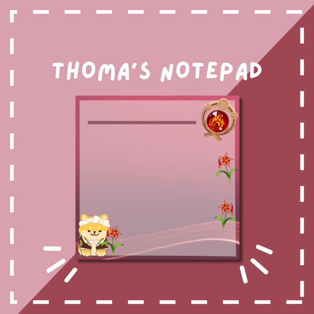 Thoma Notepad - Genshin Impact Series - Etsy