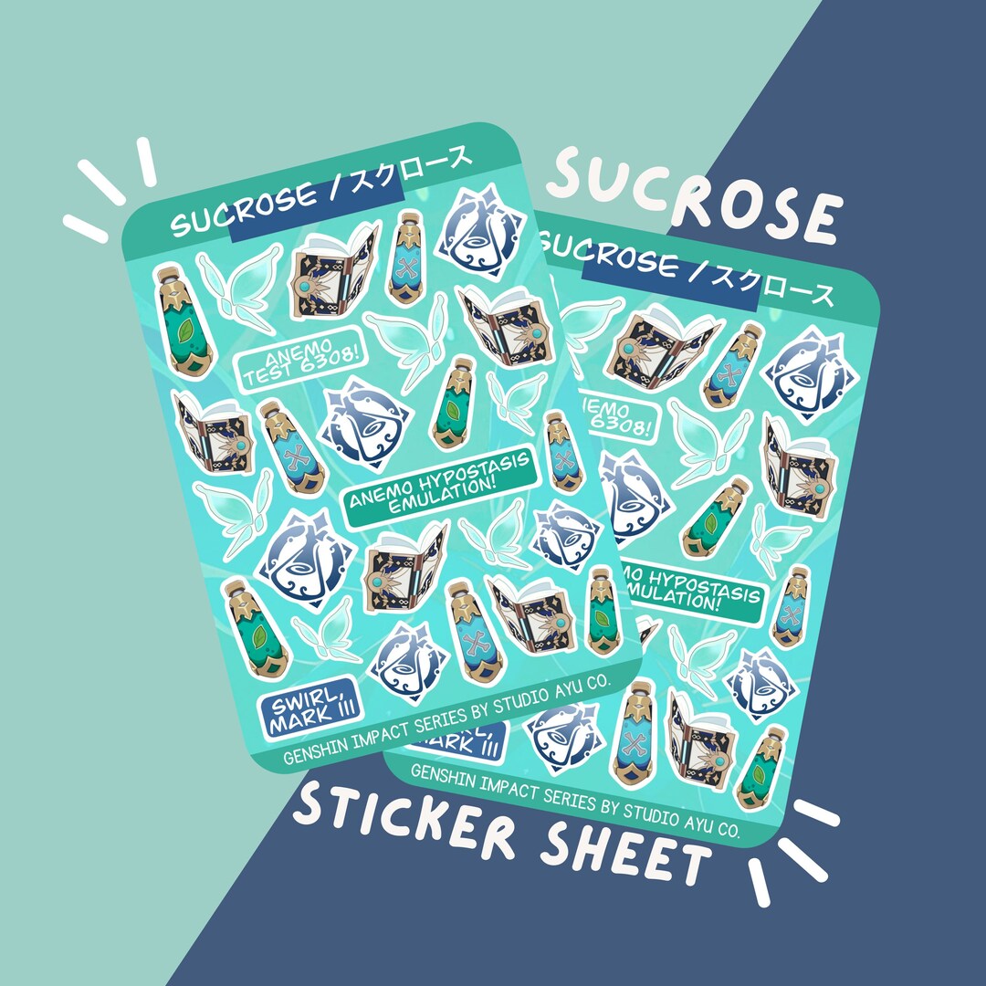 Sucrose Waterproof Matte Sticker Sheet - Genshin Impact Series - Etsy
