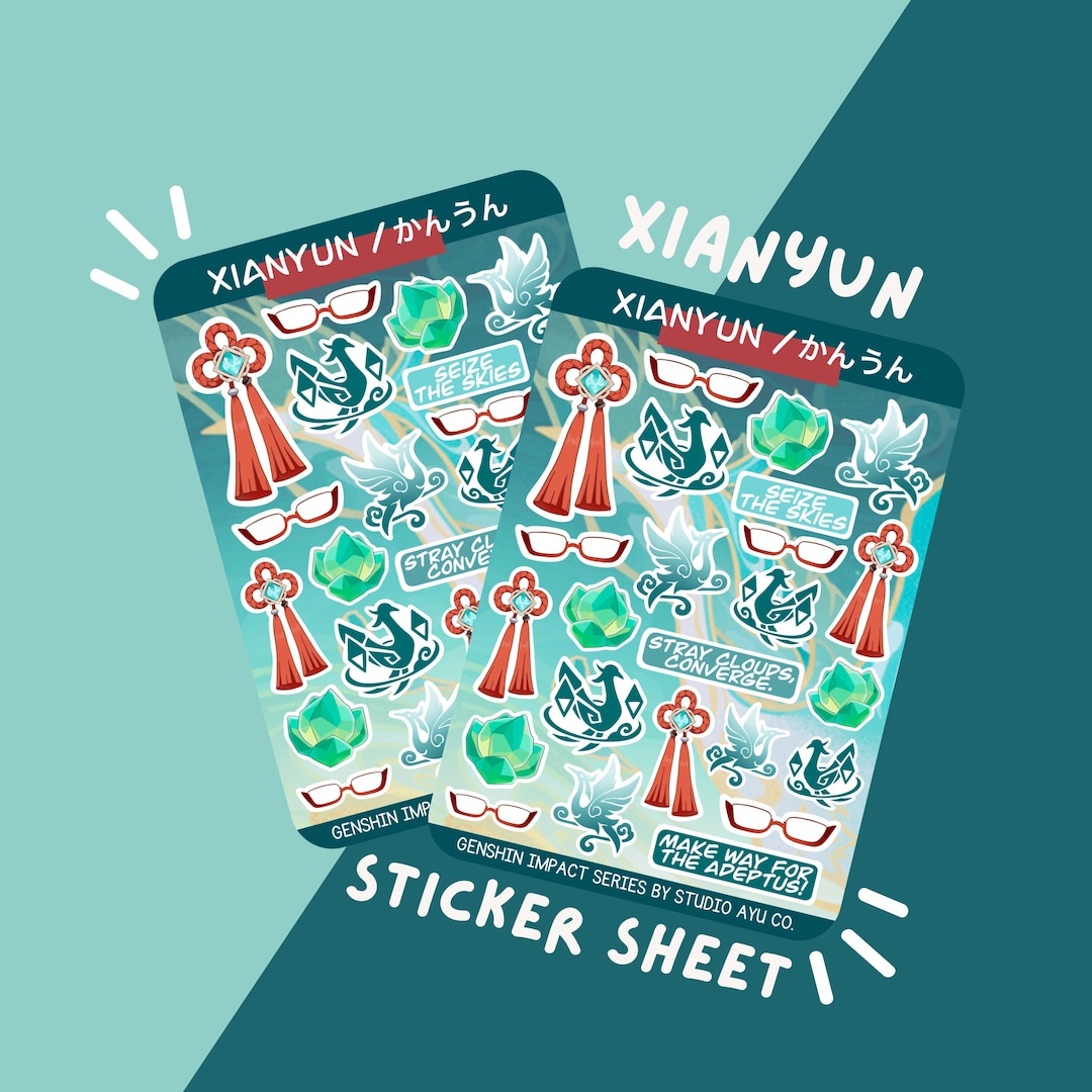Xianyun Waterproof Matte Sticker Sheet - Genshin Impact Series - Etsy