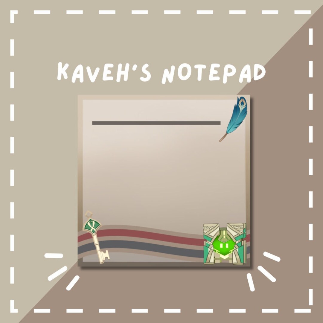 Kaveh Notepad - Genshin Impact Series - Etsy